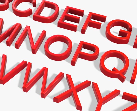 ABC 3d-printable Stl-file. Alphabet in Arial Font for 3D - Etsy Australia
