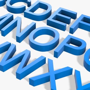 ABC 3d-printable Stl-file. Alphabet in Helvetica Font for 3D Printing ...