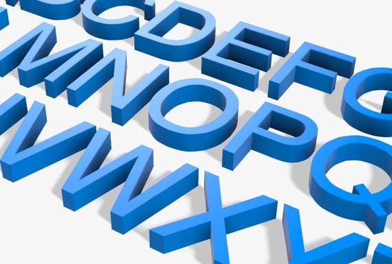 ABC 3d-printable Stl-file. Alphabet in Helvetica Font for 3D - Etsy ...