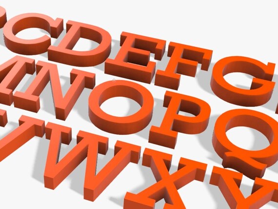 ABC 3d-printable Stl-file. Alphabet in Rockwell Font for 3D - Etsy