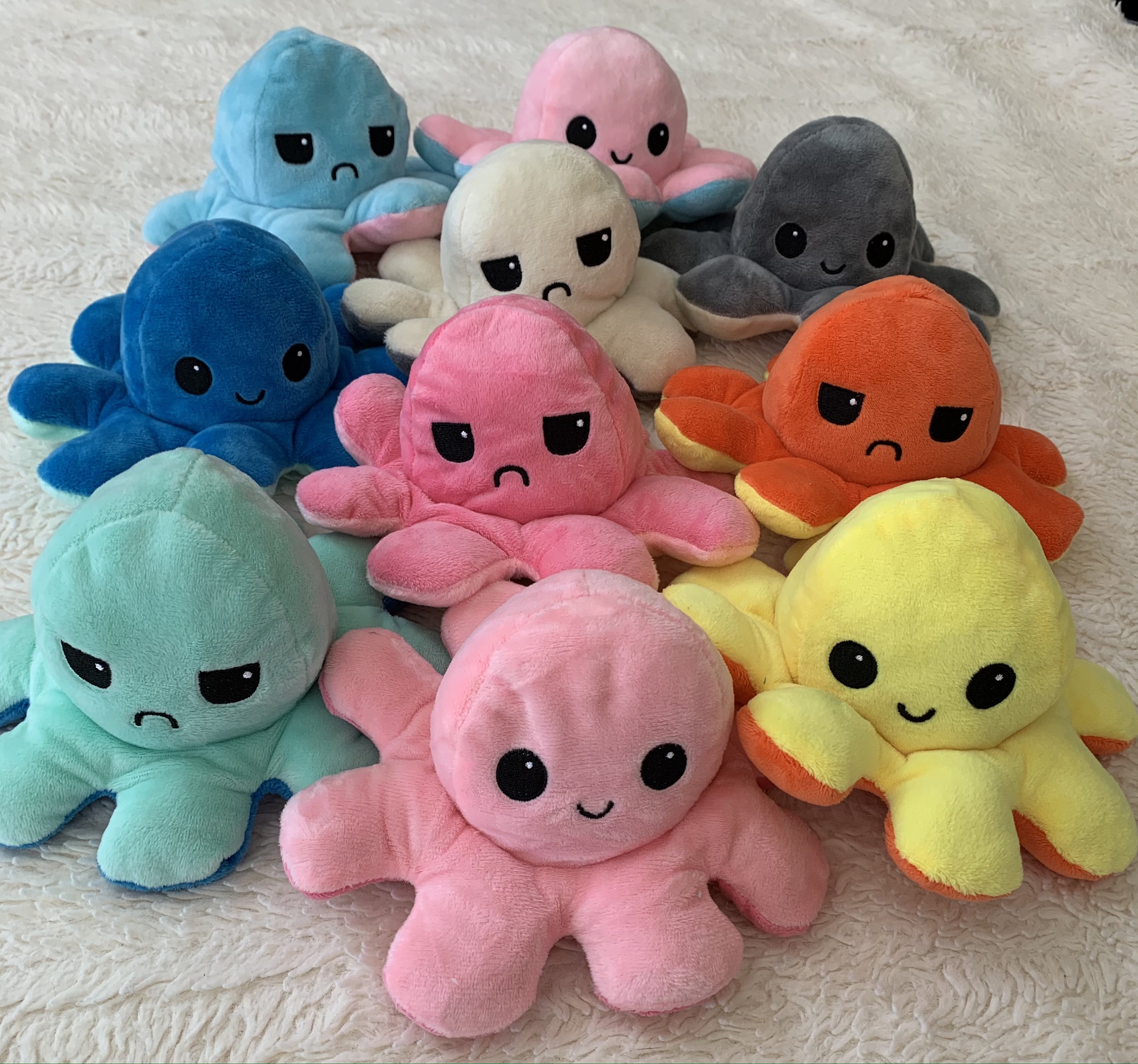 Toys & Games Toys Reversible plush octopus plushie cute pink blue ...