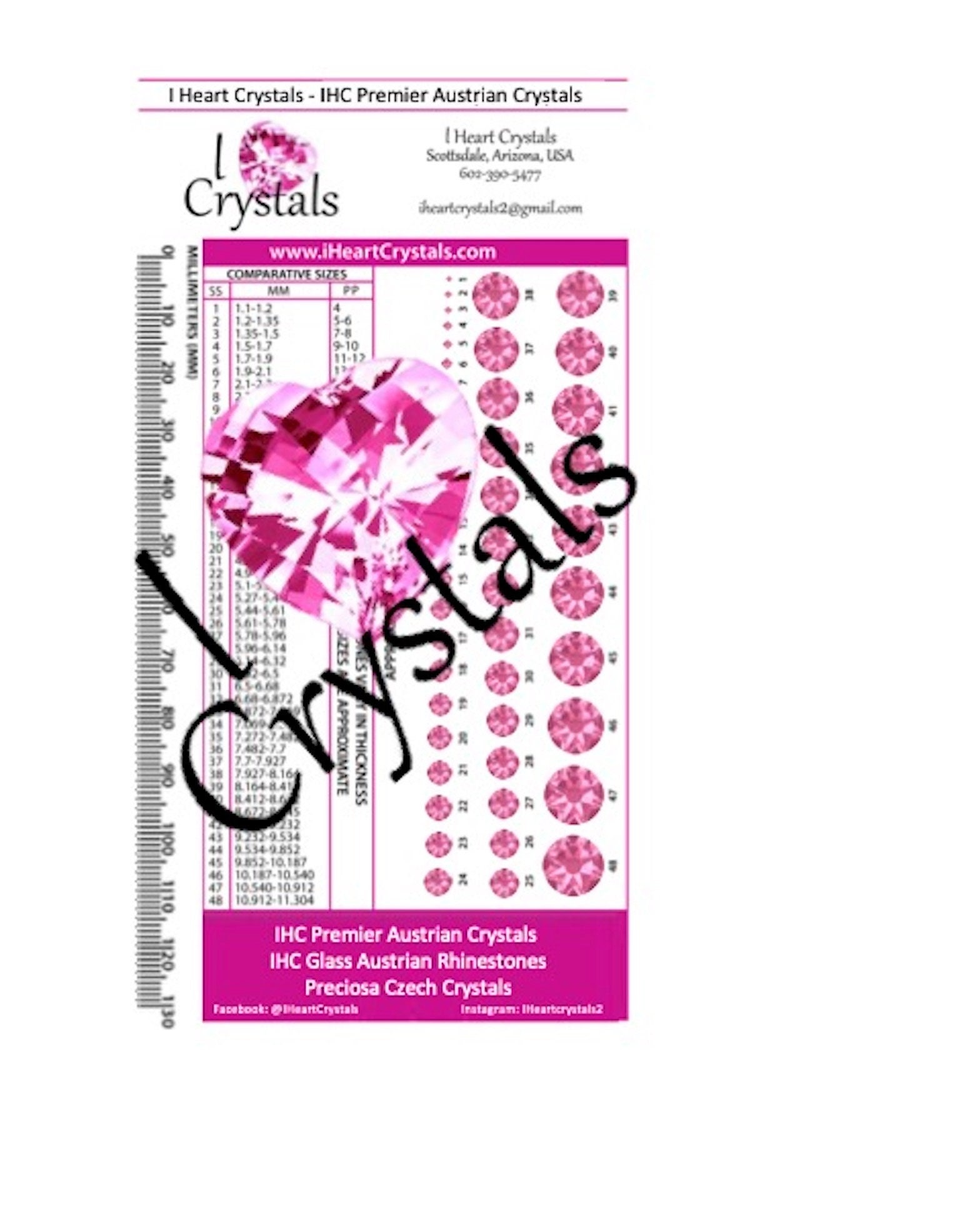 Rhinestone Size Chart Ruler Crystals Gems Bling Pearls Mm Size Template ...