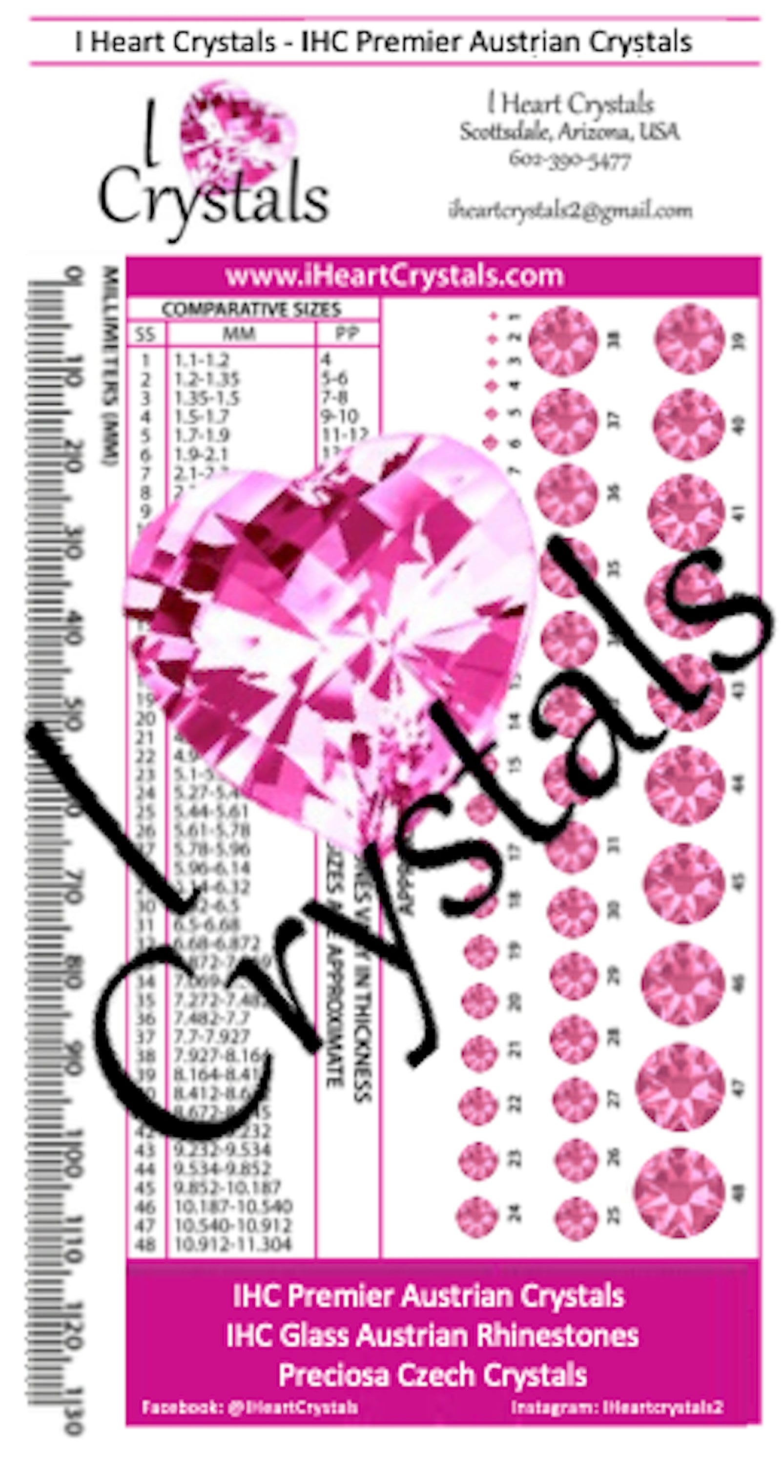 Rhinestone Size Chart Ruler Crystals Gems Bling Pearls Mm Size Template ...