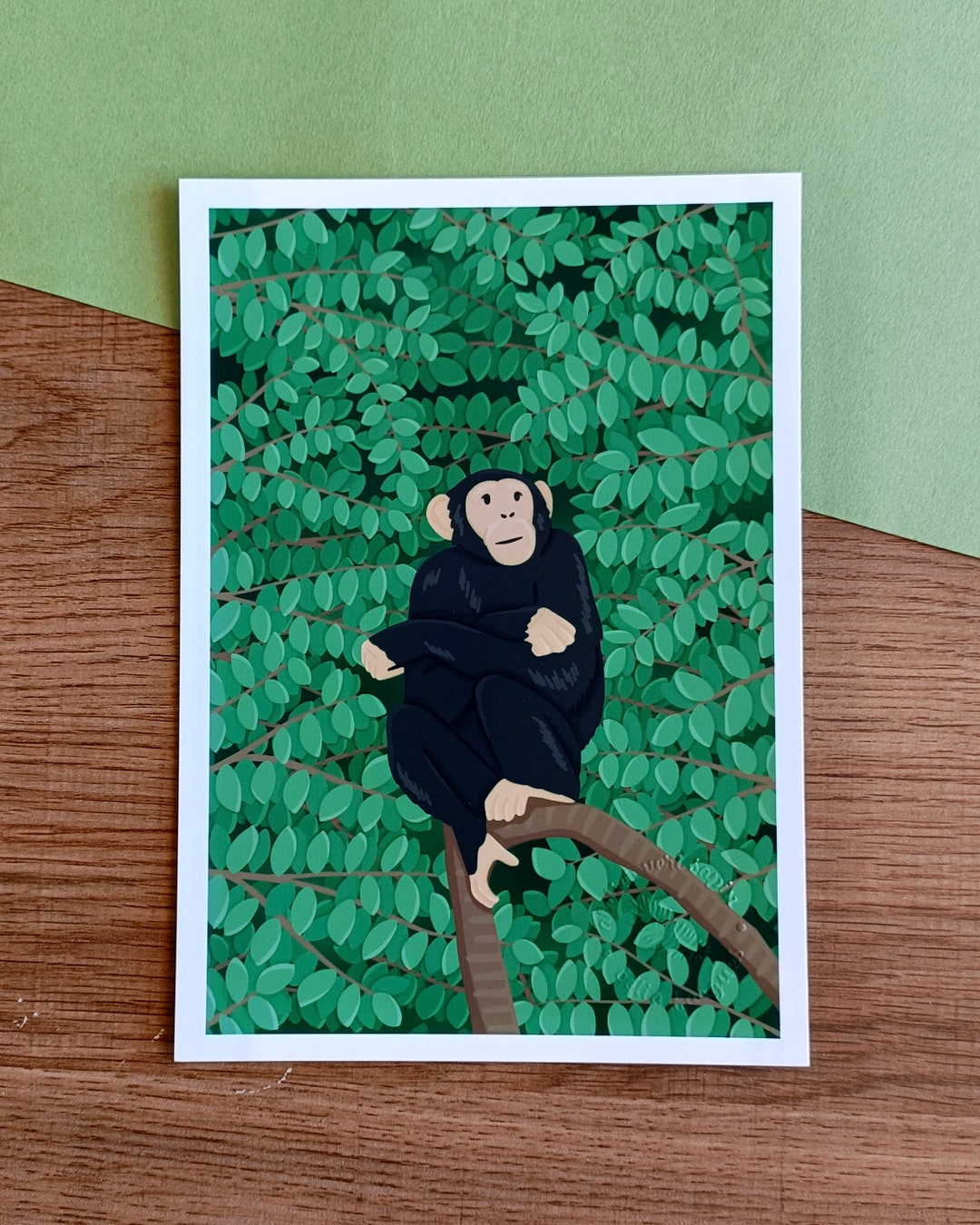 Monkey in the Forest/jungle Poster A5 and A4 Poster Illustration Monkey ...
