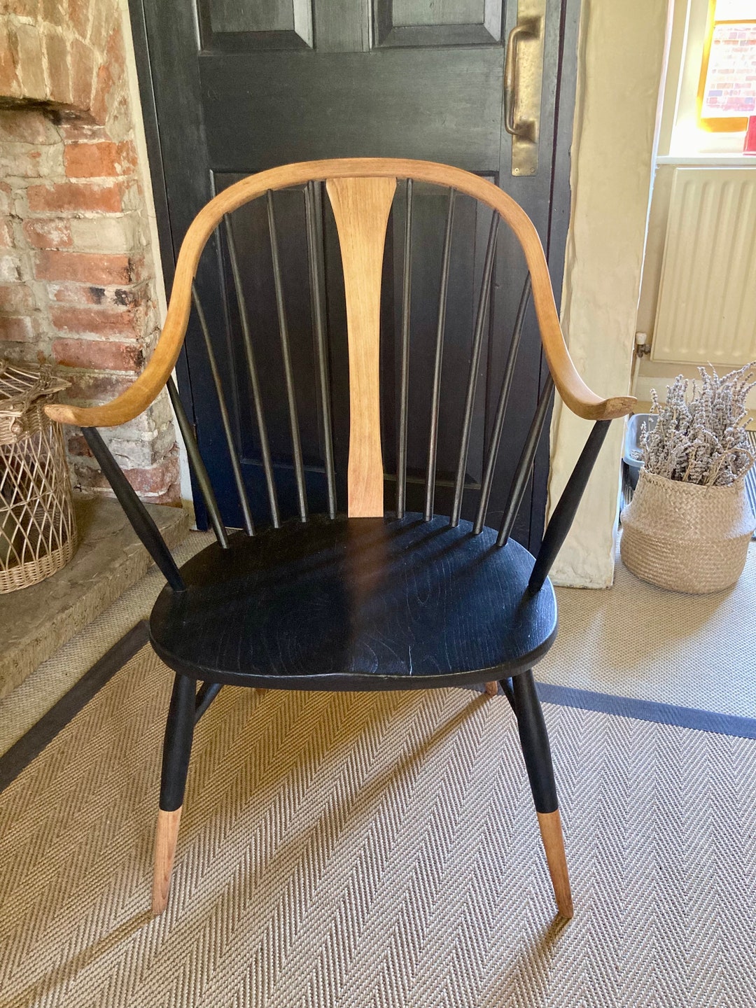 Vintage Ercol Armchair Mid Century Model 514 Cow Horn Farrow and Ball ...