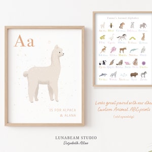 Personalised Animal Alphabet Art Print - Animal ABC Poster, Educational ...