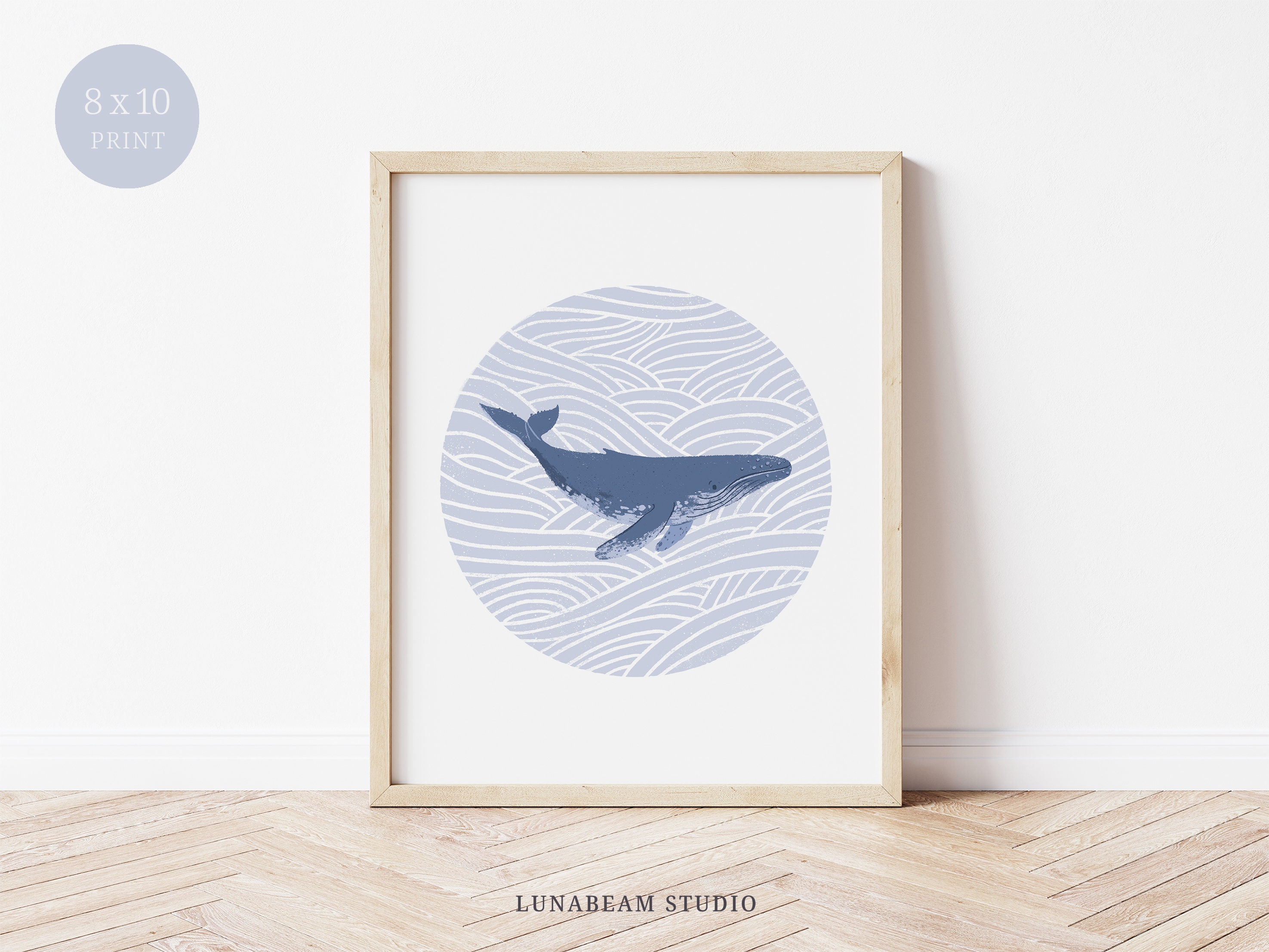 Kids Humpback Whale Art Print Ocean Animals Blue Kids Room | Etsy