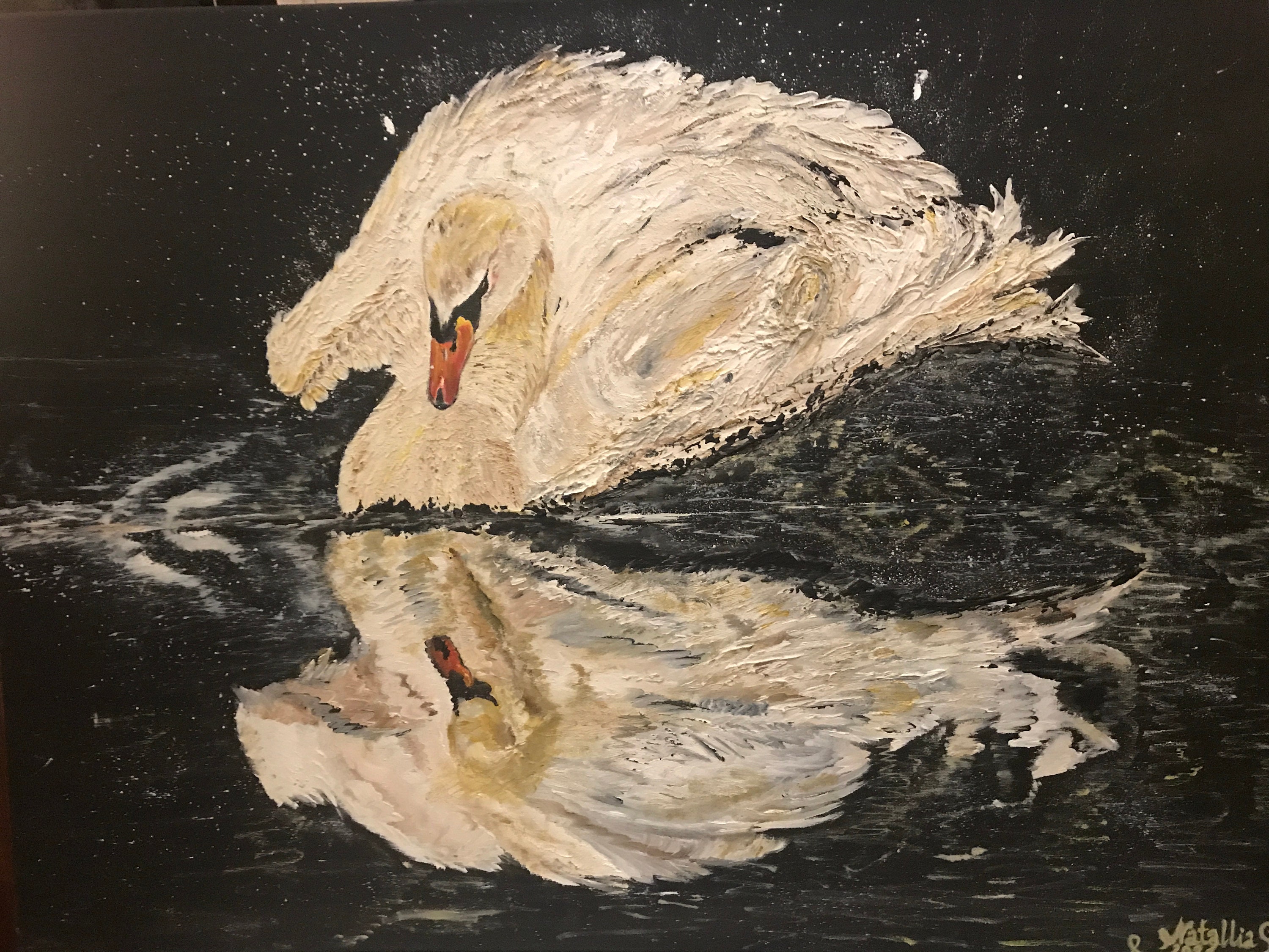 White Swan Painting