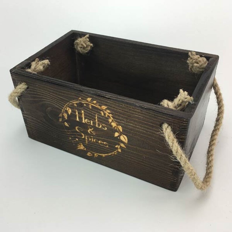 Rustic Storage Box With Rope Handles - Etsy UK