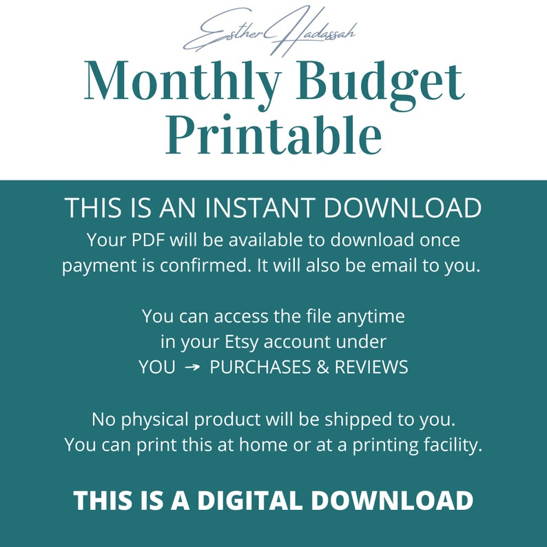 Monthly Budgeting Printable, Planner to Track Income, Fixed and ...