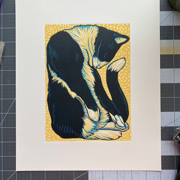 Reductive Linocut - Etsy