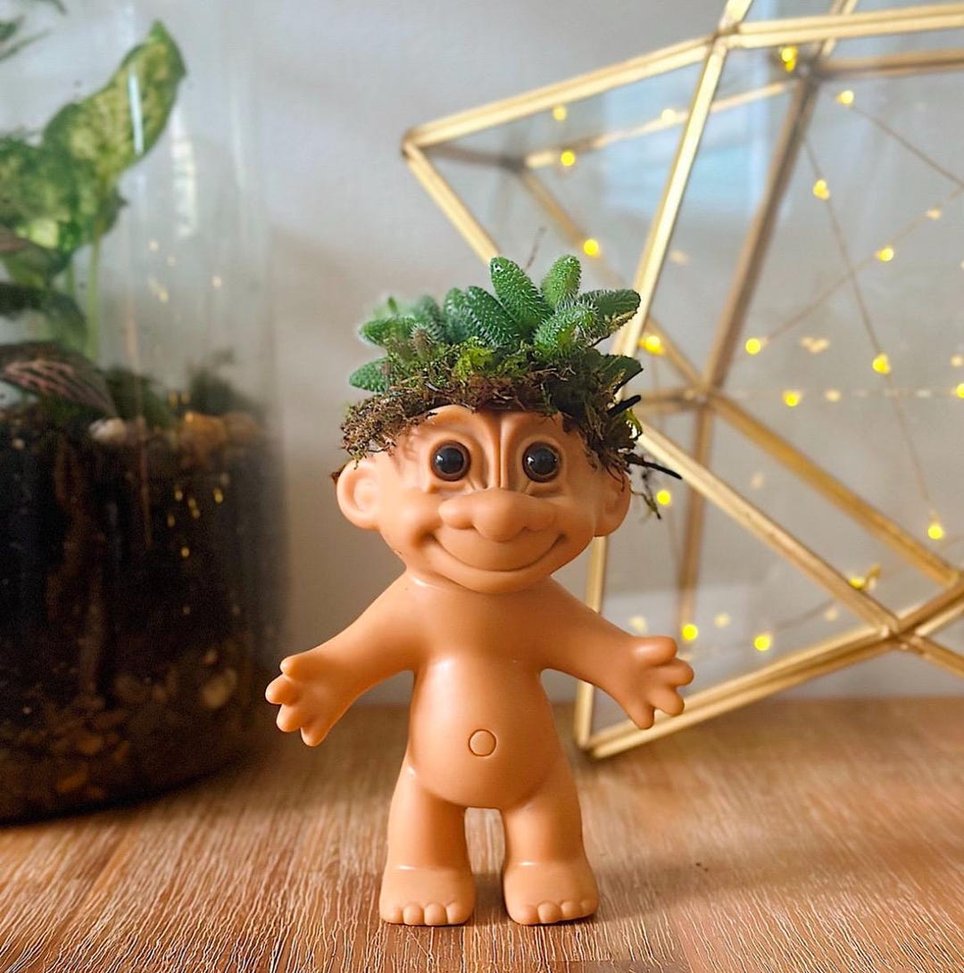 Vintage/retro Troll Planter With Plant Hair - Etsy