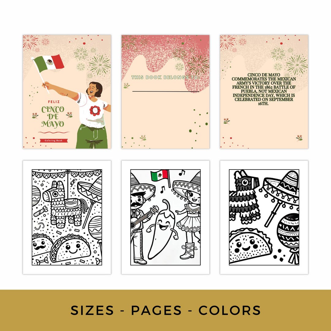 Cinco De Mayo Preschool Coloring Book - Printable Fiesta Fun for Kids ...