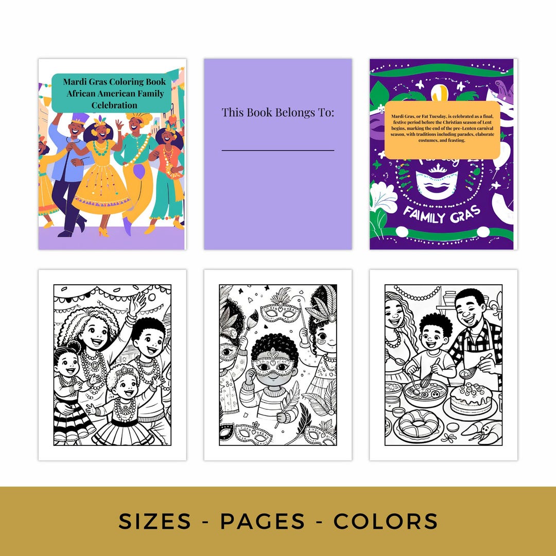 Mardi Gras Coloring Book for Preschoolers - Etsy