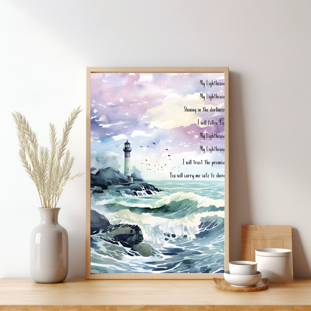 My Lighthouse Poster | Watercolor Poster | Lighthouse Poster | Sea and ...