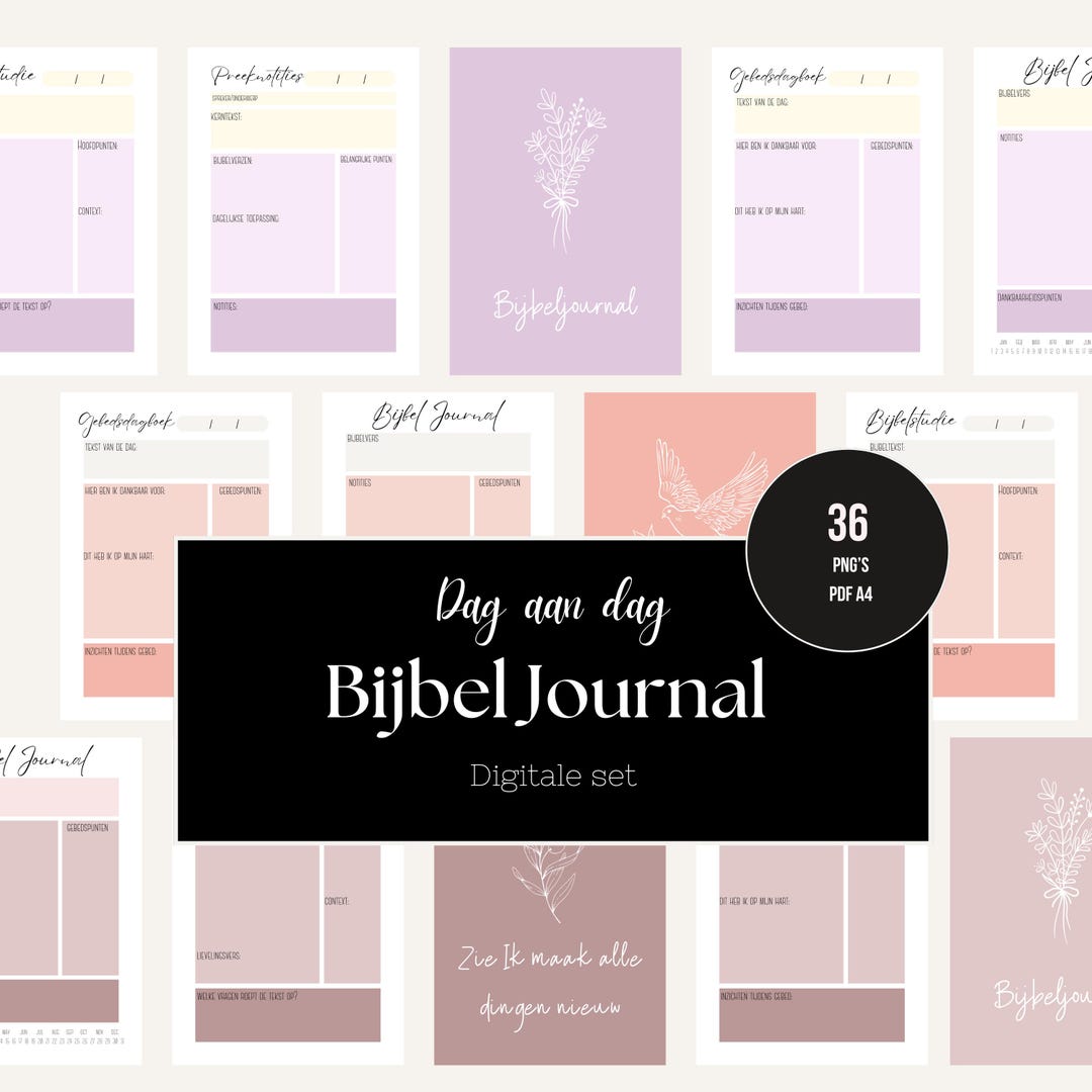 Bible Journal Printable A4 | Digital Set | Quiet Time & Bible Study ...