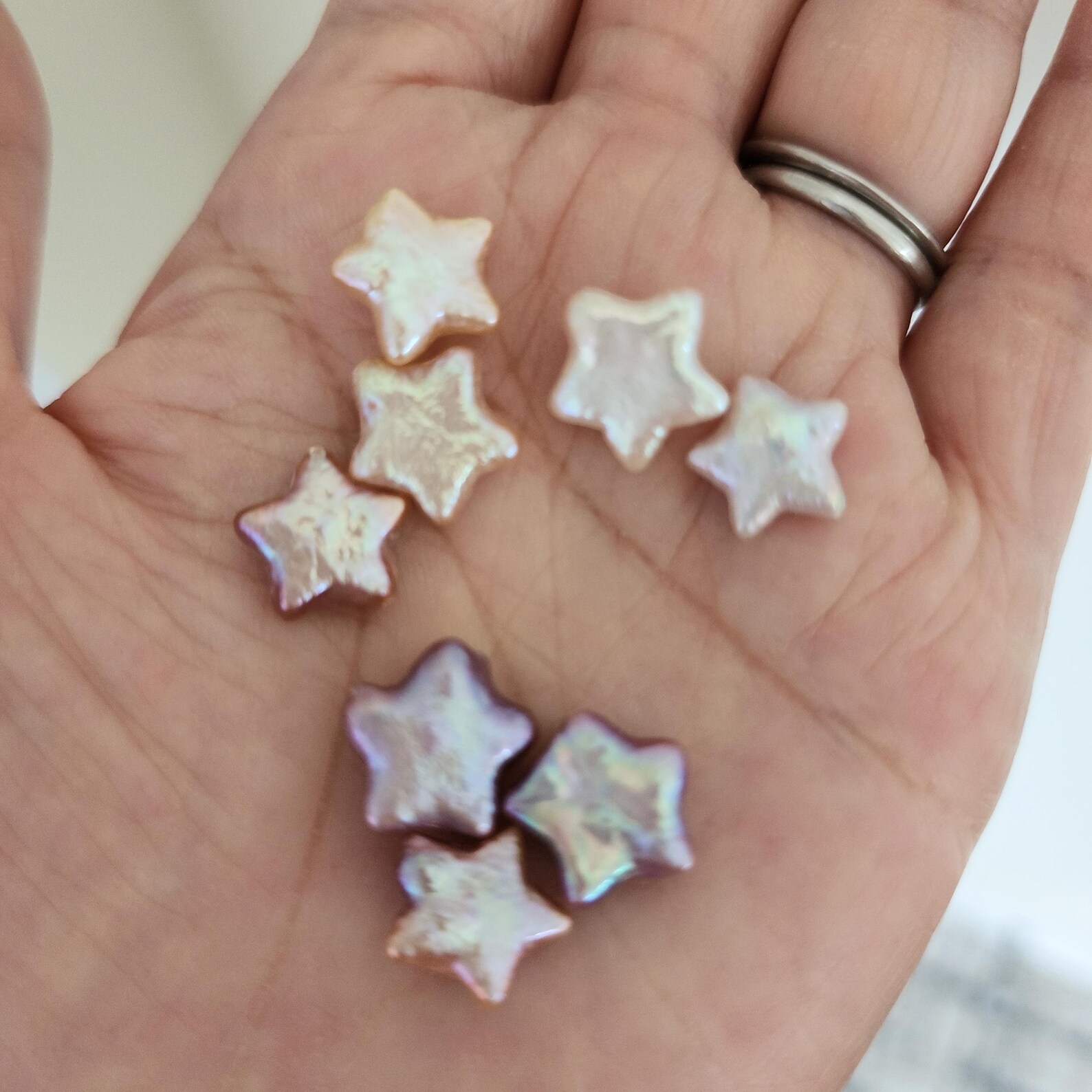 18k Lariat Pink Pearl Star Necklace, Y Necklace With Freshwater Star ...