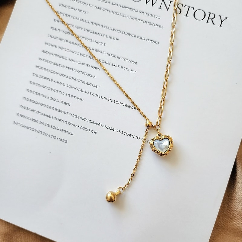 Pearl Heart Pendant Necklace - Etsy