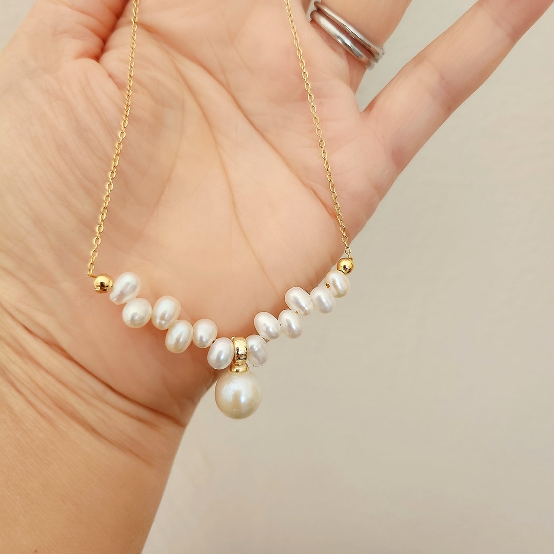 Handmade Freshwater Pearl Necklace, Pearl Statement Necklace, Pearl ...
