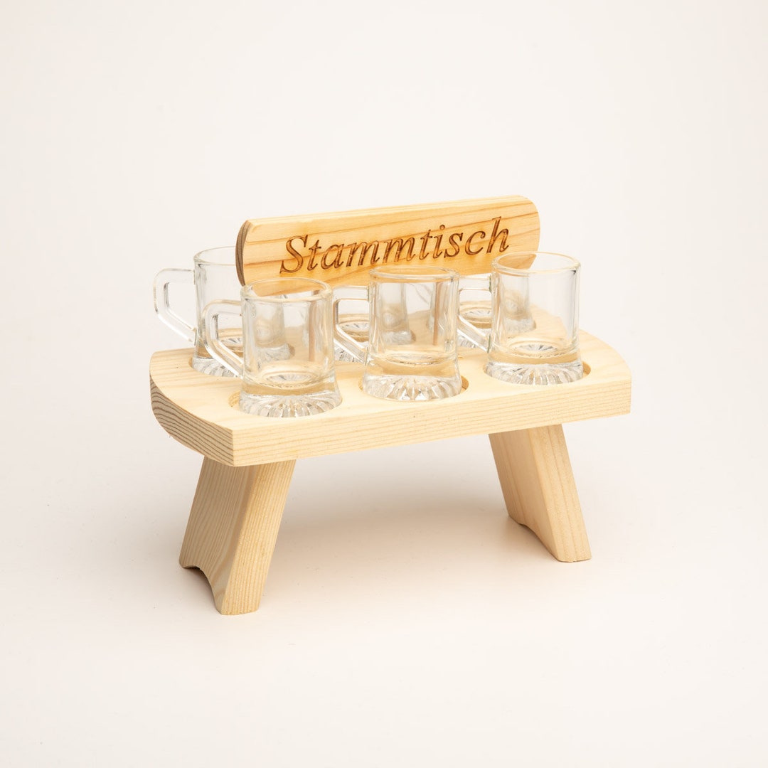 Schnapps Bench Regulars' Table Including Six Glasses - Etsy