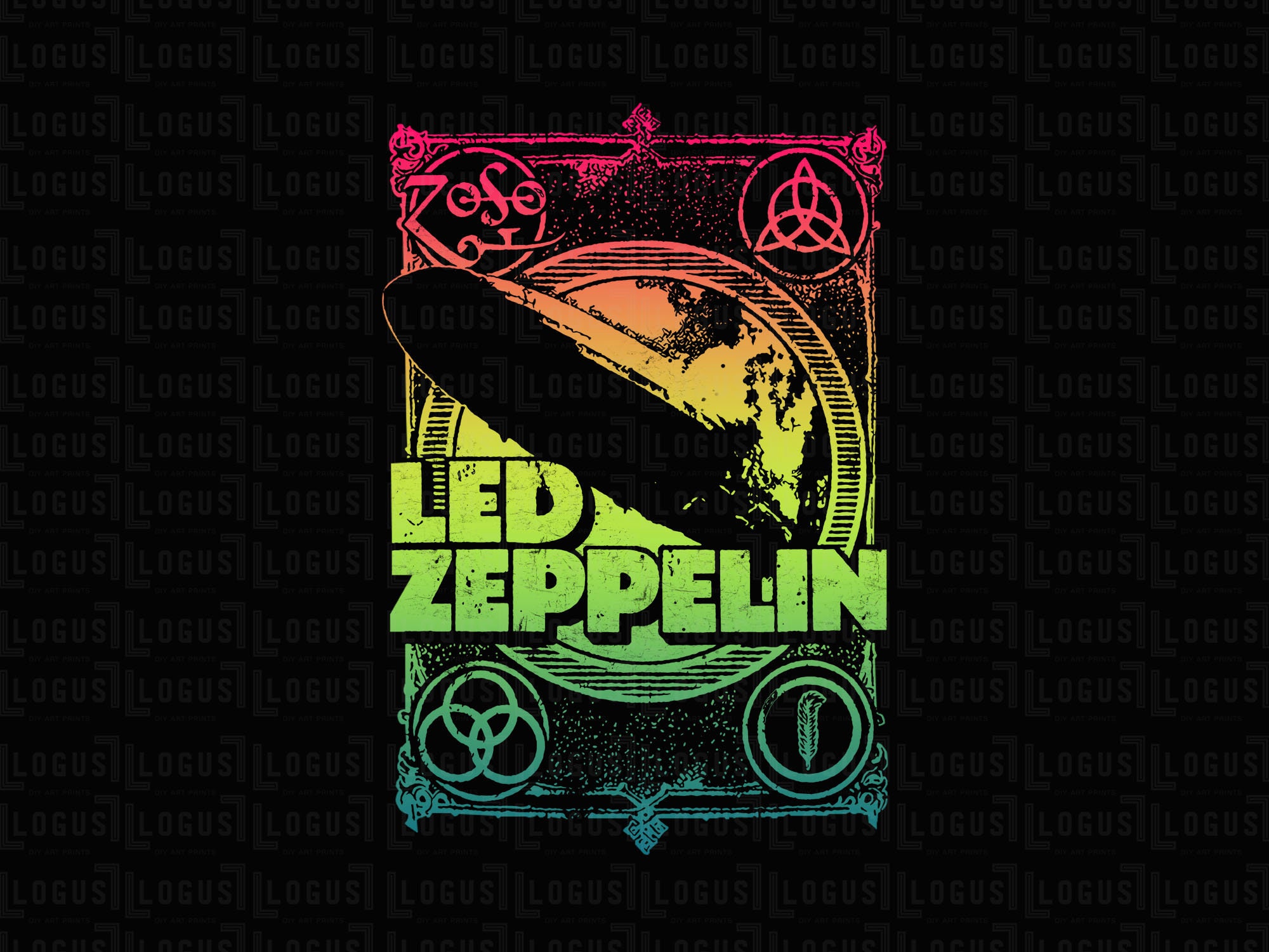 Led Zeppelin PNG Archivos SVG Impresión digital de | Etsy