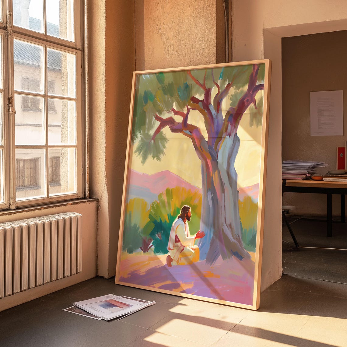 Jesus Praying Wall Art Printable Digital Download JPG 300dpi Catholic ...