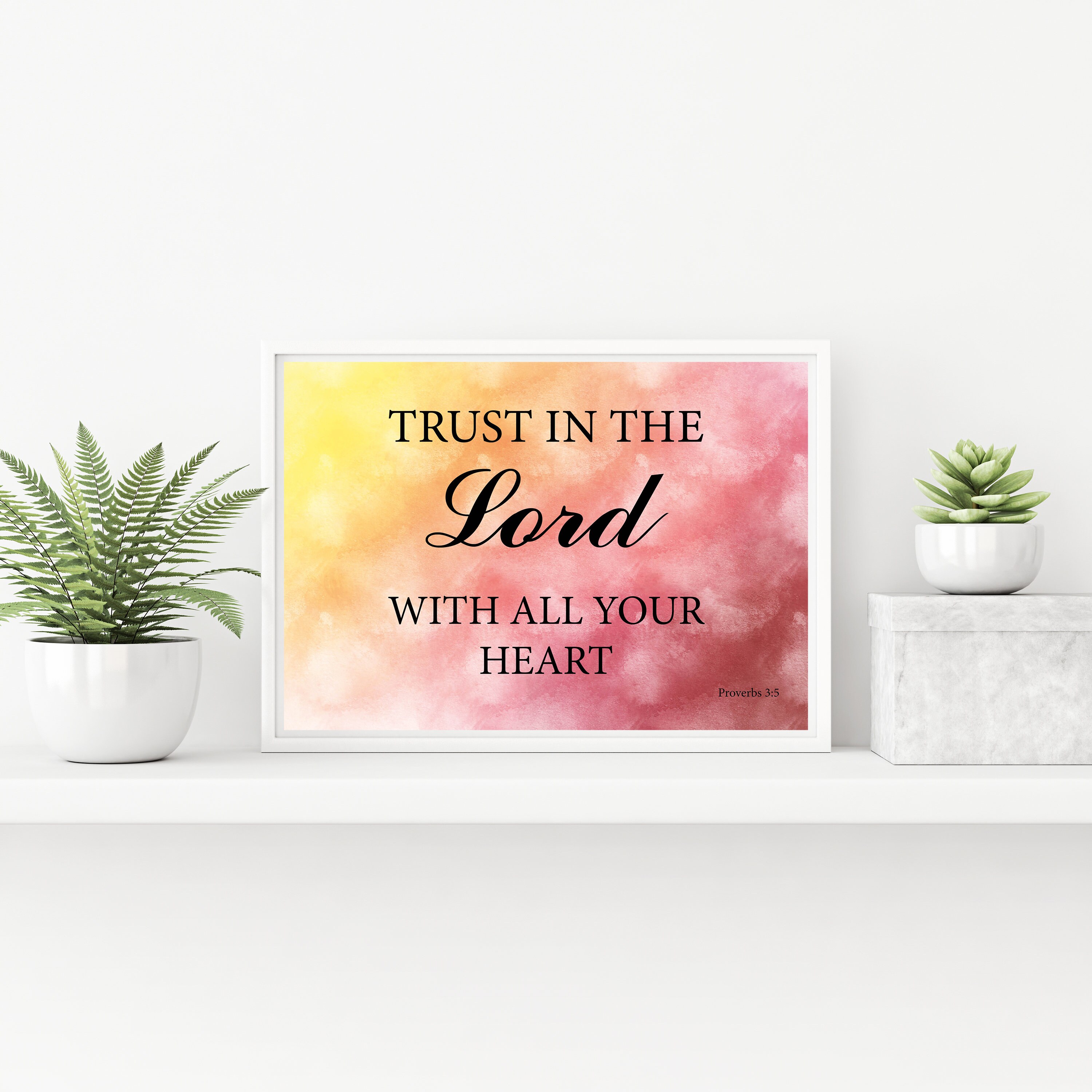 Proverbios 3:5 Impresión de Versículo Bíblico | Etsy