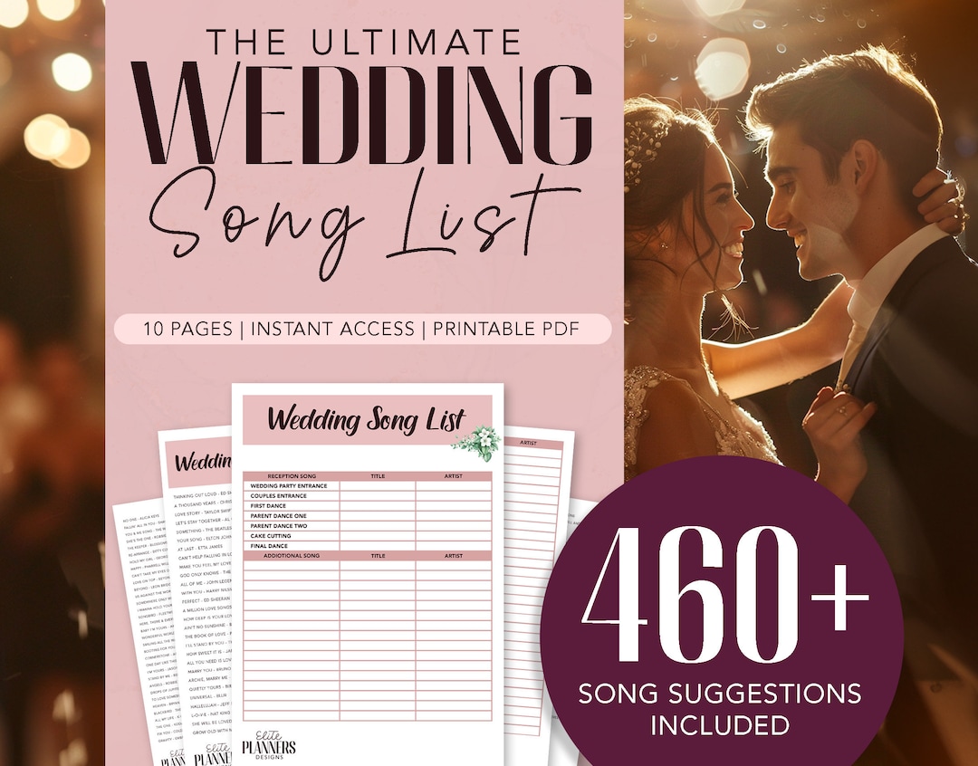 The Ultimate Printable Wedding Song List 460 Song Suggestions Included ...