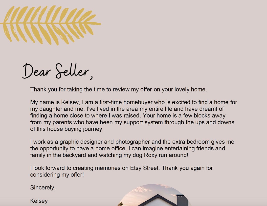 Editable Buyer Offer Letter (DIGITAL) - Etsy