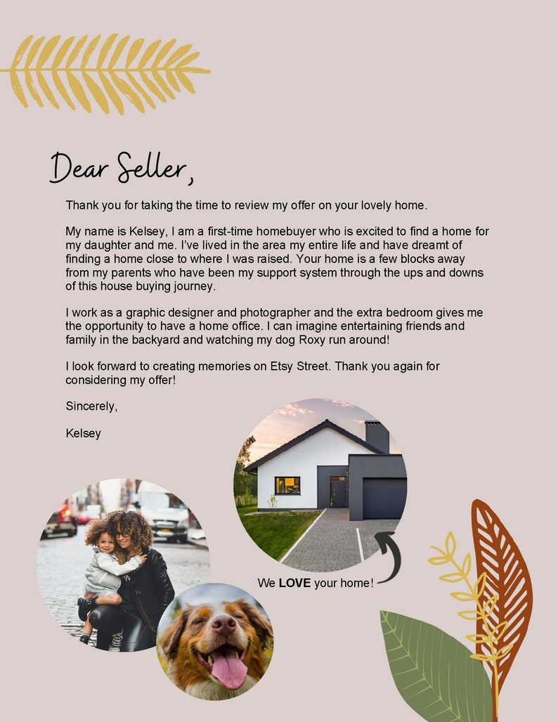 Editable Buyer Offer Letter (DIGITAL) - Etsy