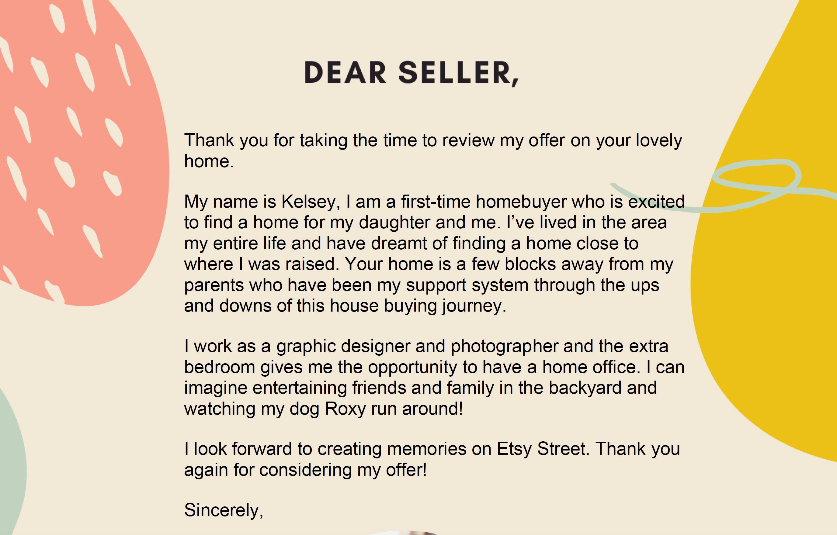 Editable Buyer Offer Letter (DIGITAL) - Etsy