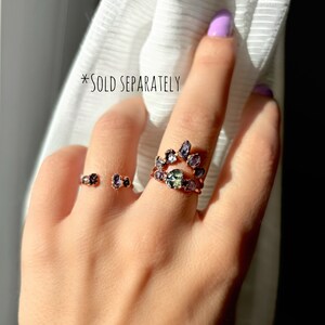Violet Sapphires Handmade Ring V Shape Raw Stone Alternative Engagement ...