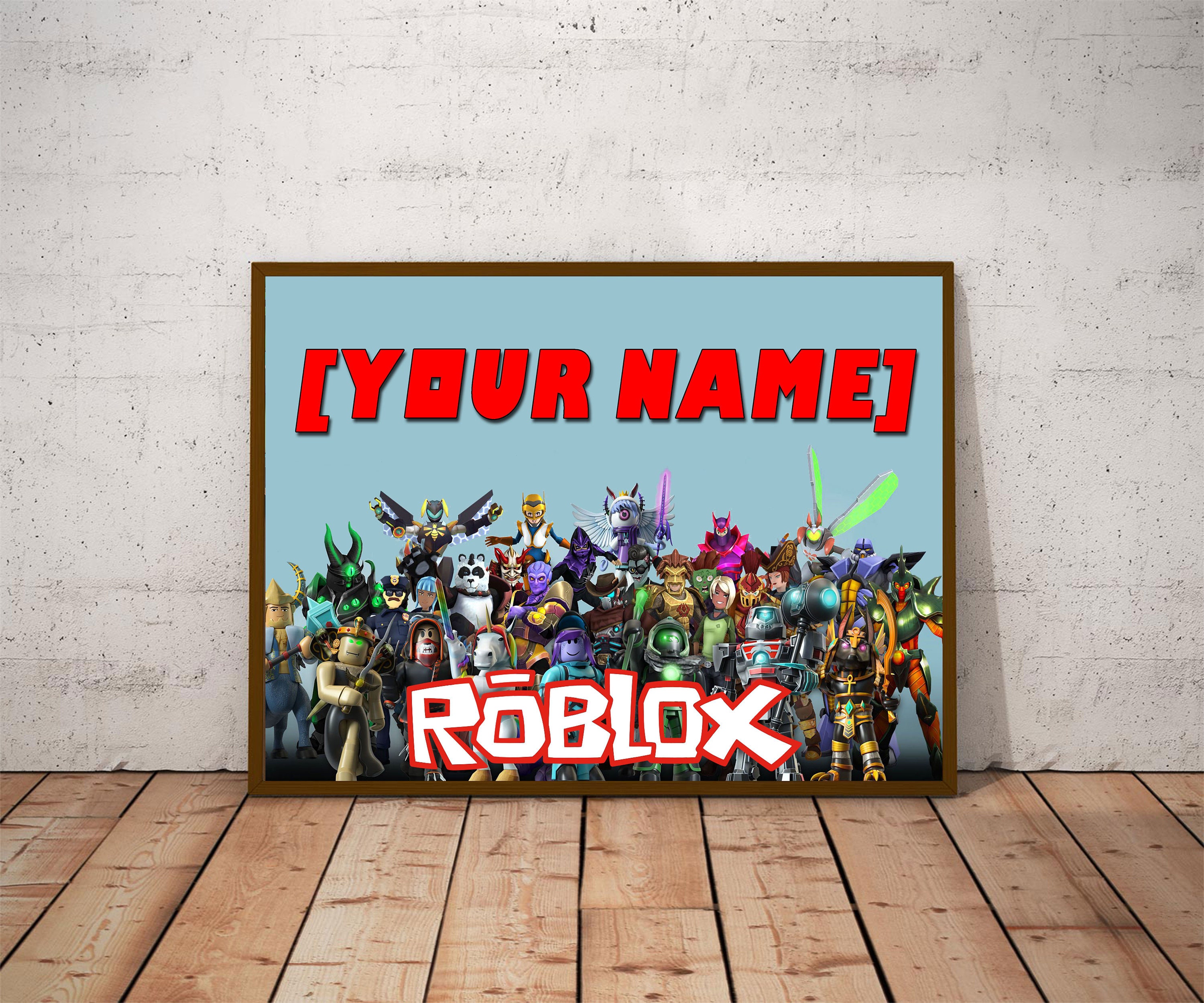 Roblox Name in a Frame Custom Print A4 Print | Etsy UK