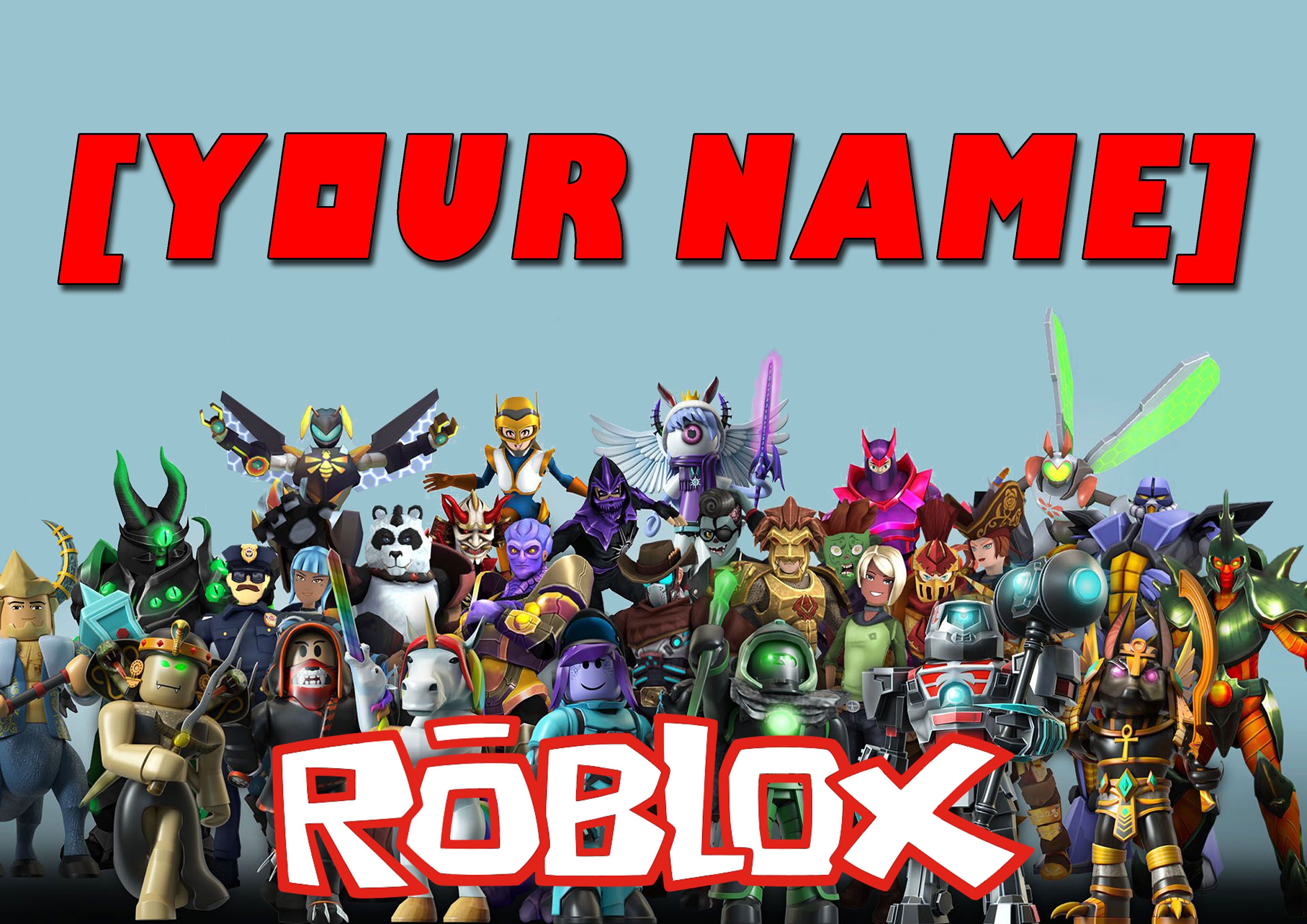 Roblox Name in a frame custom print A4 print | Etsy