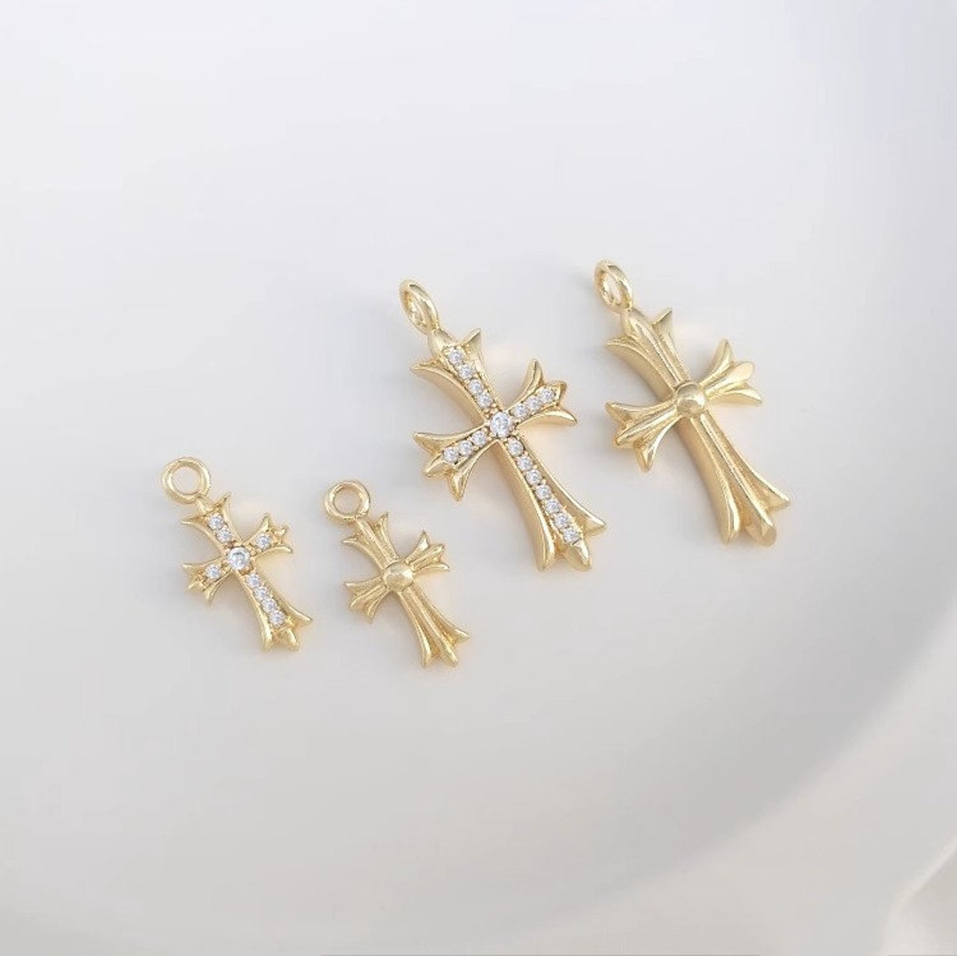 Chrome Hearts Cross Charm, Earring Charm, Gold Plated Necklace Charm ...