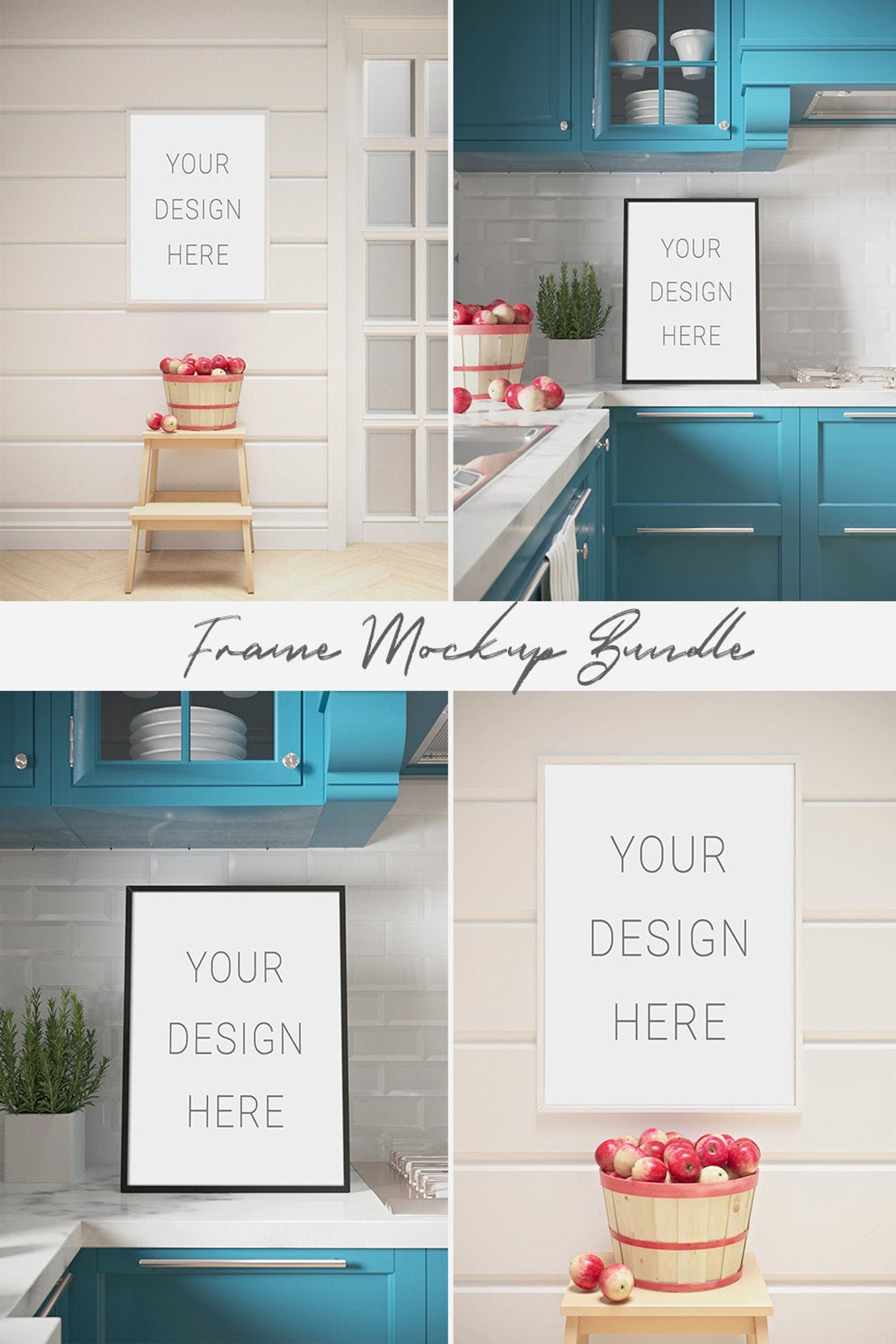 Frame Mockup Bundle Frame Mockup kitchen Frame psd mockup | Etsy