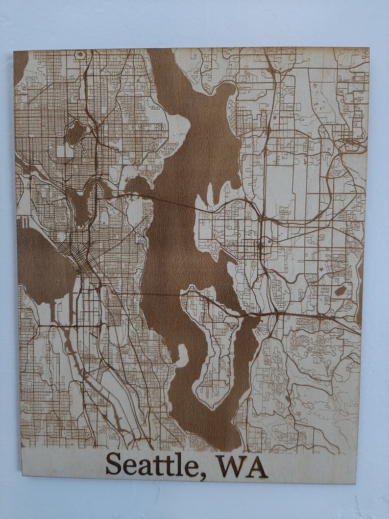 Map of Seattle WA - Etsy