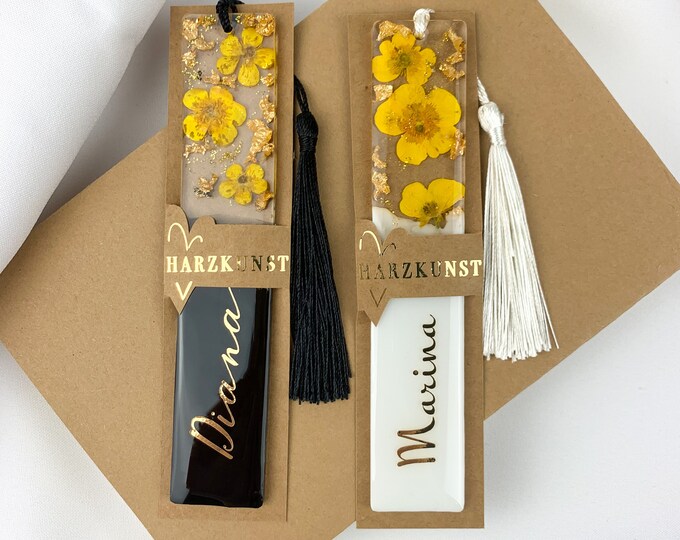 Personalized Bookmarks Made of Synthetic Resin With Buttercups Resin ...