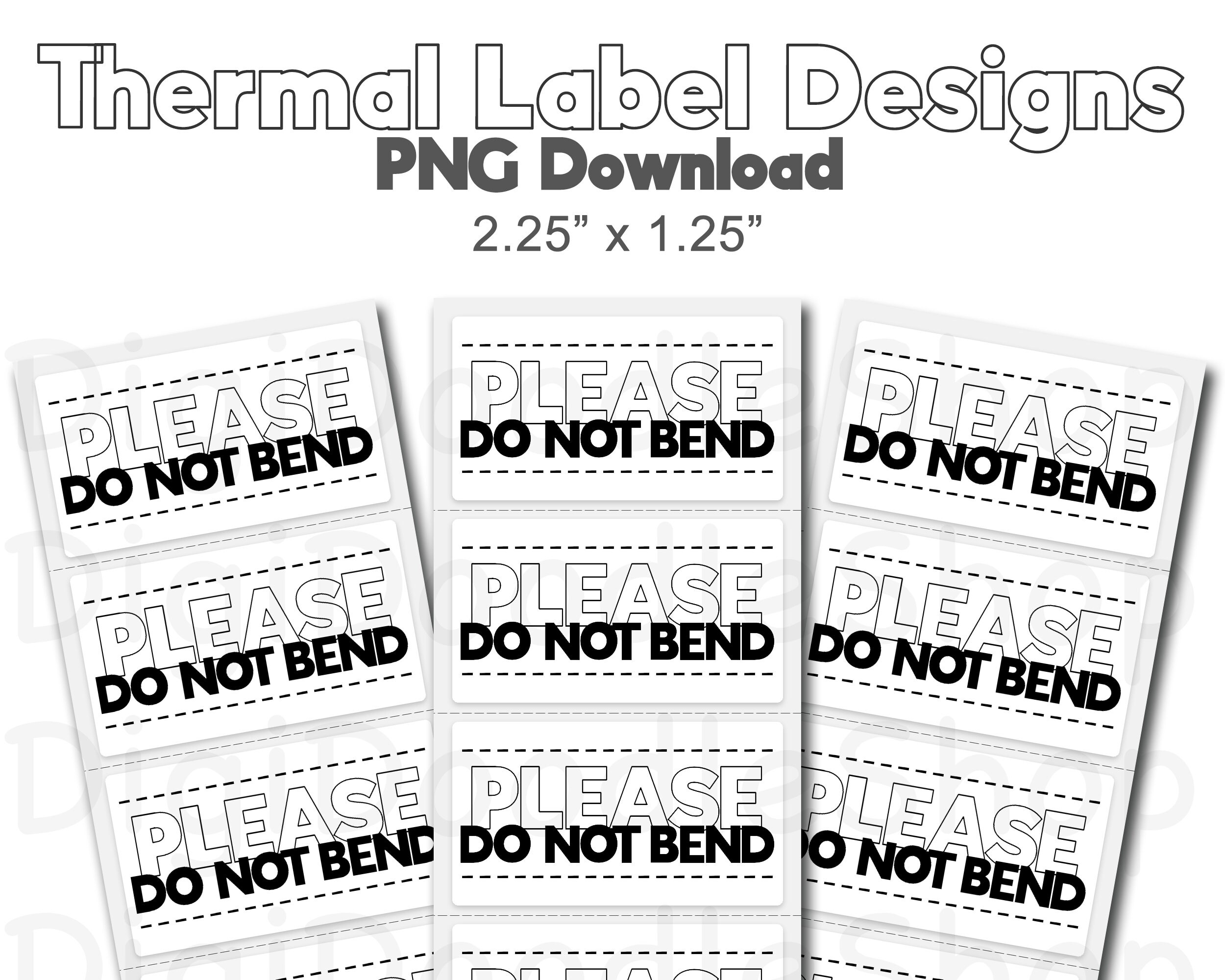 Thermal Sticker Design | Please Do Not Bend | 2.25" X 1.25" | Envelope ...