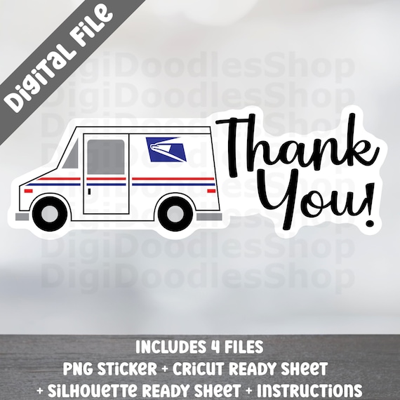 Printable Sticker Design USPS Thank You PNG File Cricut | Etsy