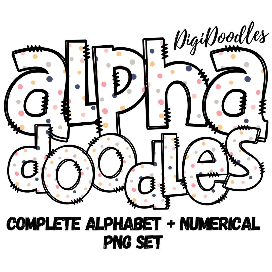 Pastel Polka Dots Alphabet Letters PNG Bundle, Mothers Day, Spring Time ...