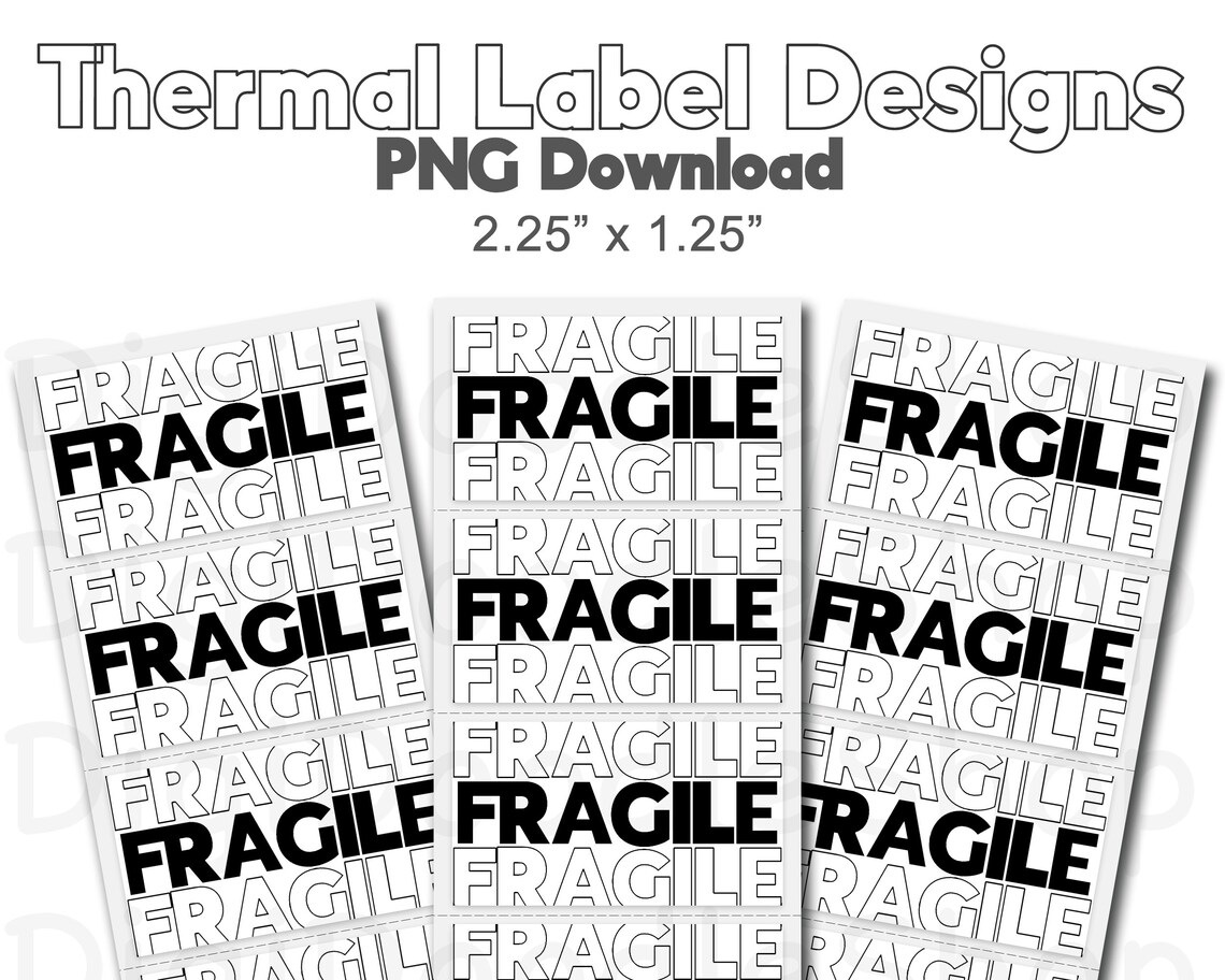 Fragile Fragile Thermal Sticker Design | 2.25" X 1.25" Size | Envelope ...