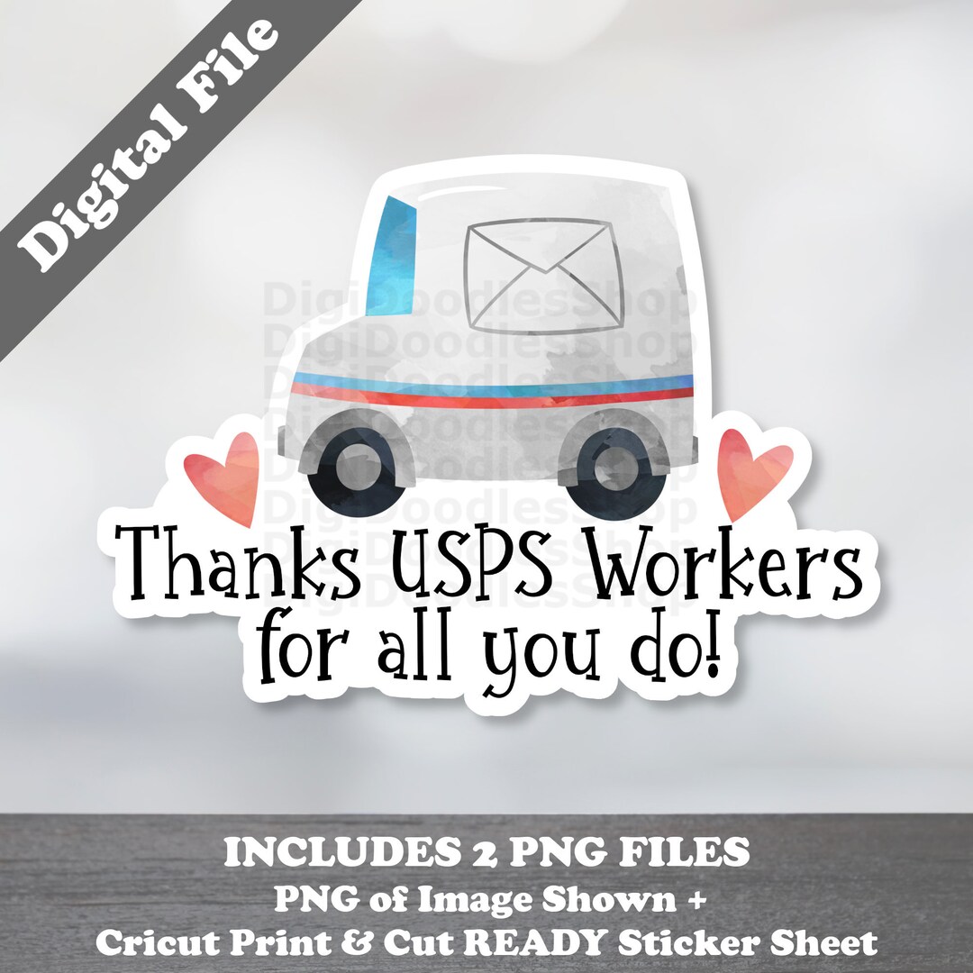Printable Sticker Design | USPS Thank You PNG File | Cricut Ready ...