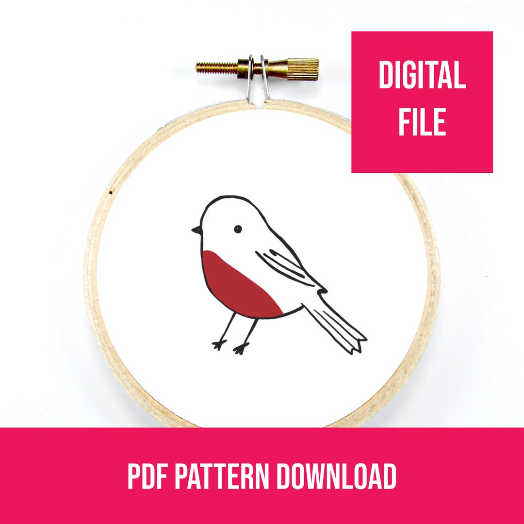 Robin Embroidery Pattern for Beginners Simple and Elegant - Etsy