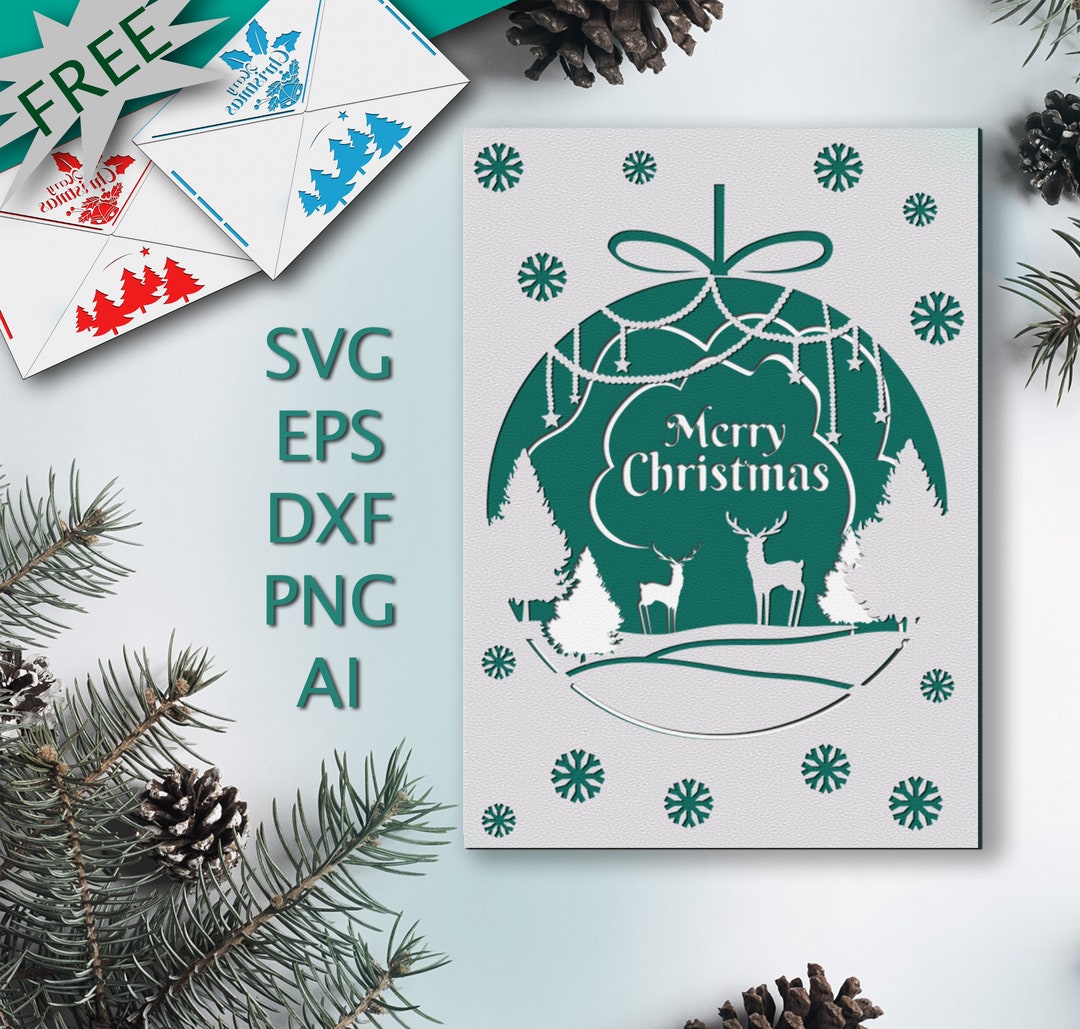 Christmas Card Svg for Cricut Merry Christmas Christmas Card Template ...