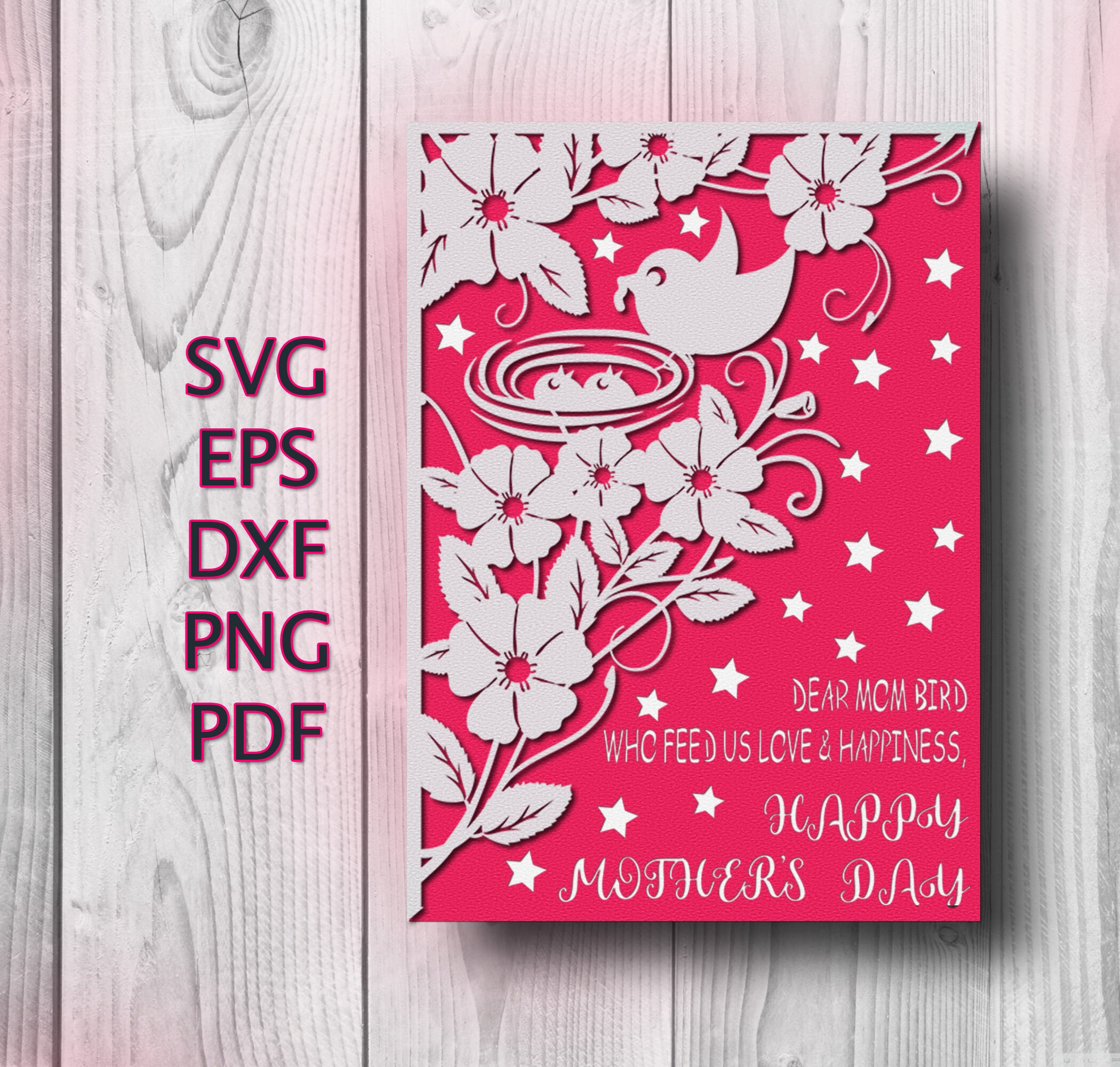 Mother's Day Card Svg for Cricut Silhouette Card Making Template Svg ...