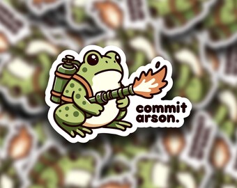 Commit Arson Frog Sticker - Etsy