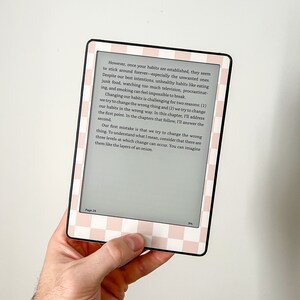 Beige Checkered Kindle Skin Kindle Paperwhite Skins Kindle Stickers ...