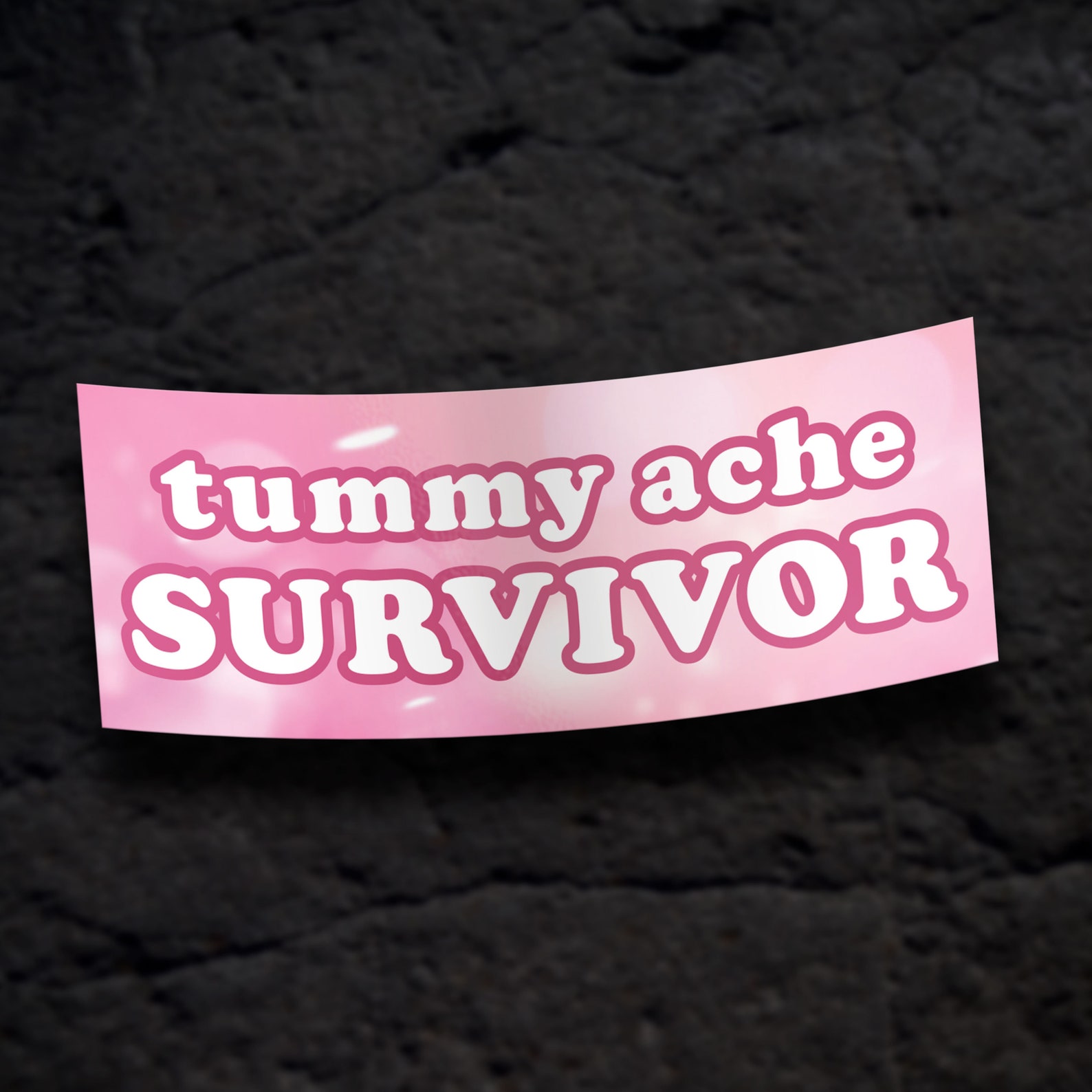 Tummy Ache Survivor | Bumper Sticker | Meme Sticker | Water Resistant ...
