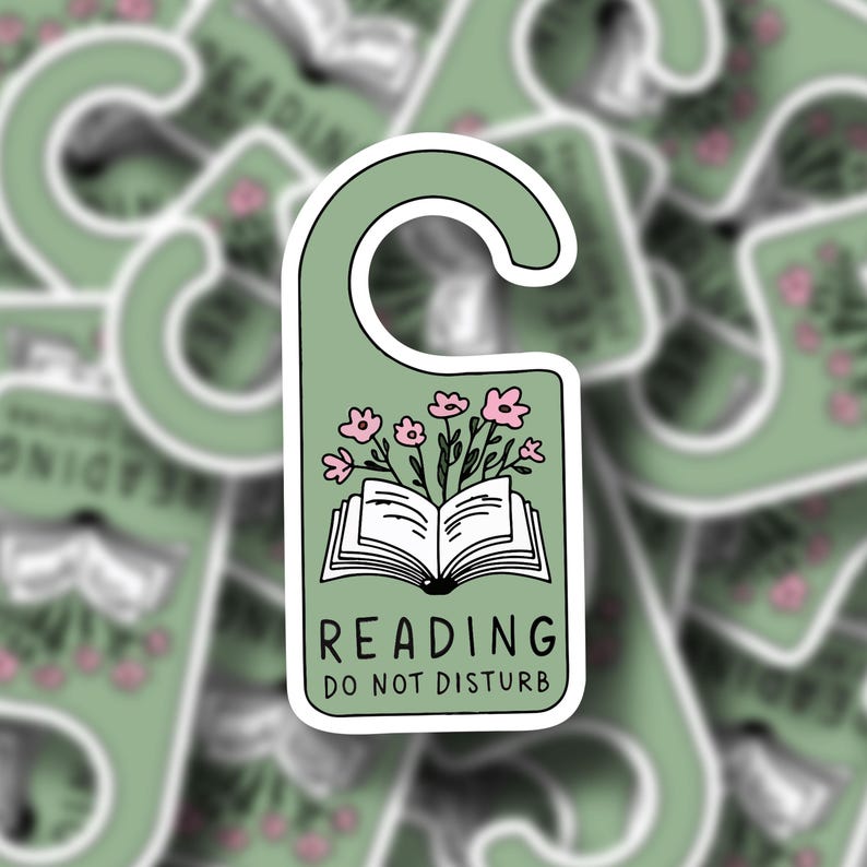 Reading Do Not Disturb Vinyl Sticker: Bookish Kindle Laptop Decal - Etsy